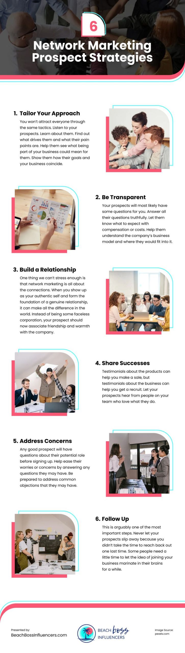 6 Network Marketing Prospect Strategies Infographic