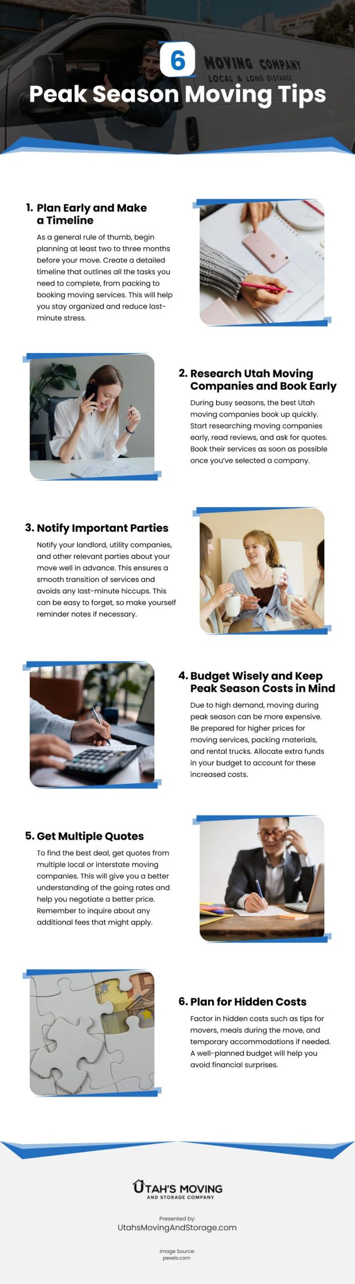 6 Peak Season Moving Tips Infographic