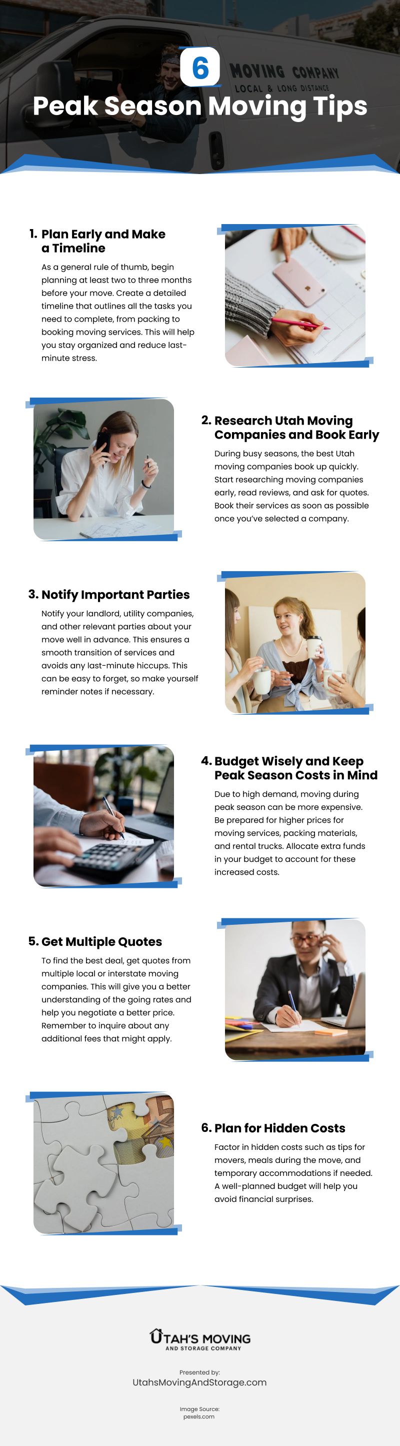 6 Peak Season Moving Tips Infographic