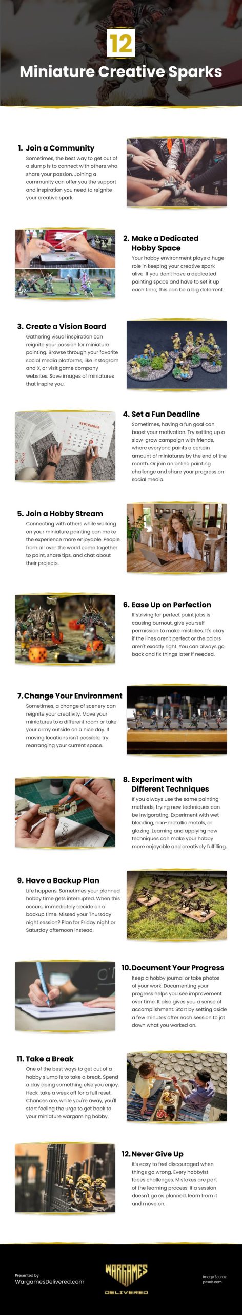 12 Miniature Creative Sparks Infographic