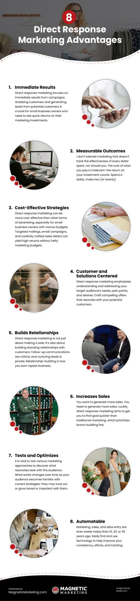 8 Direct Response Marketing Advantages Infographic