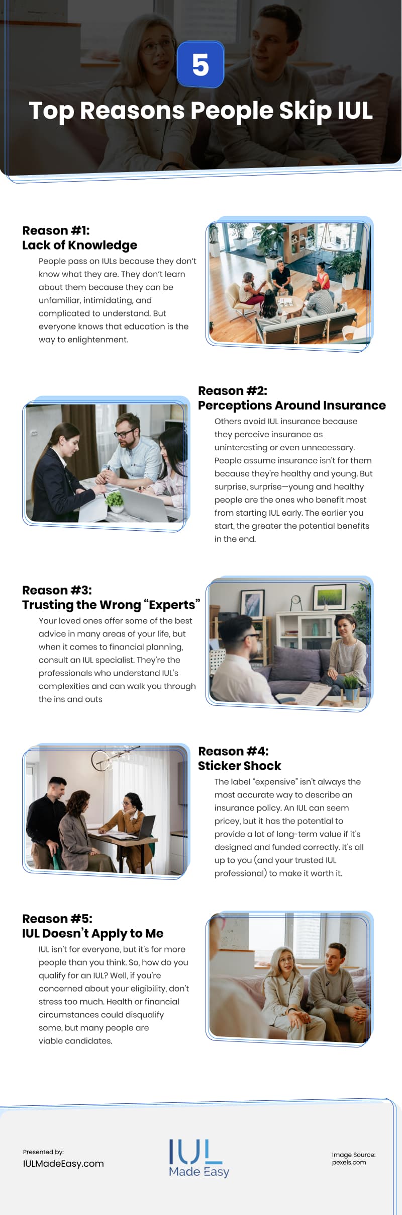 5 Top Reasons People Skip IUL Infographic