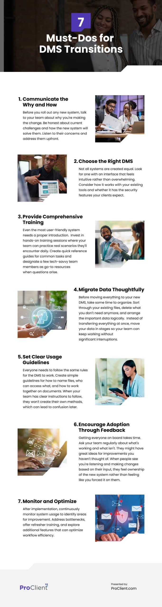 7 Must-Dos for DMS Transitions Infographic