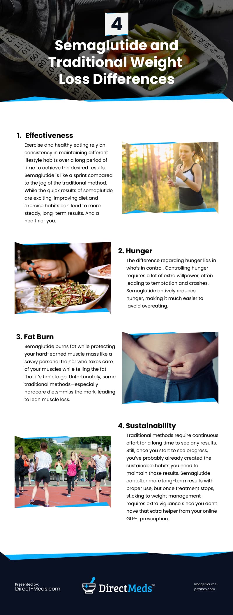 4 Semaglutide and Traditional Weight Loss Differences Infographic