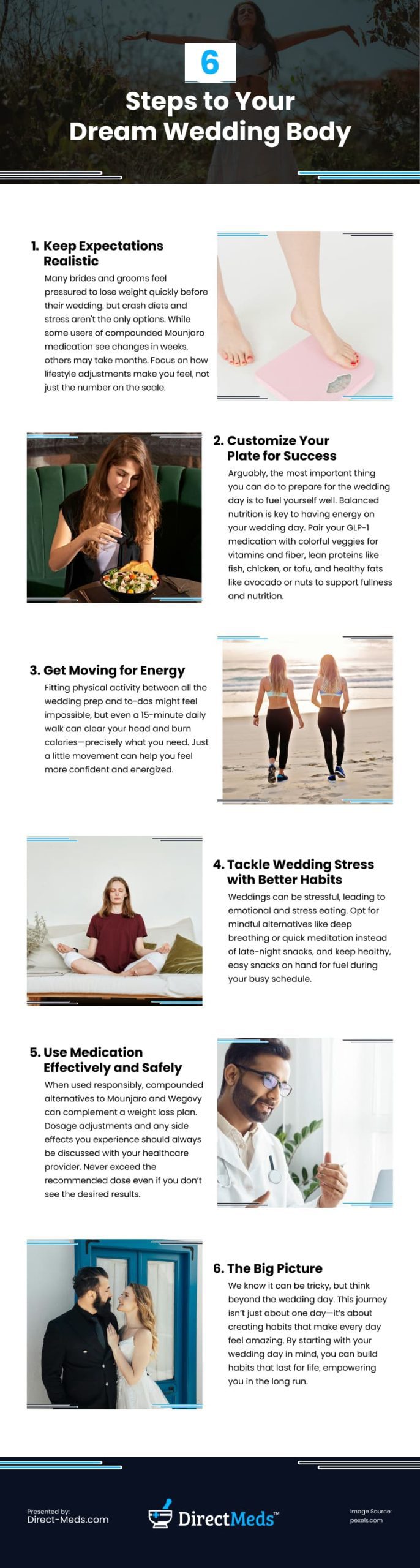 6 Steps to Your Dream Wedding Body Infographic