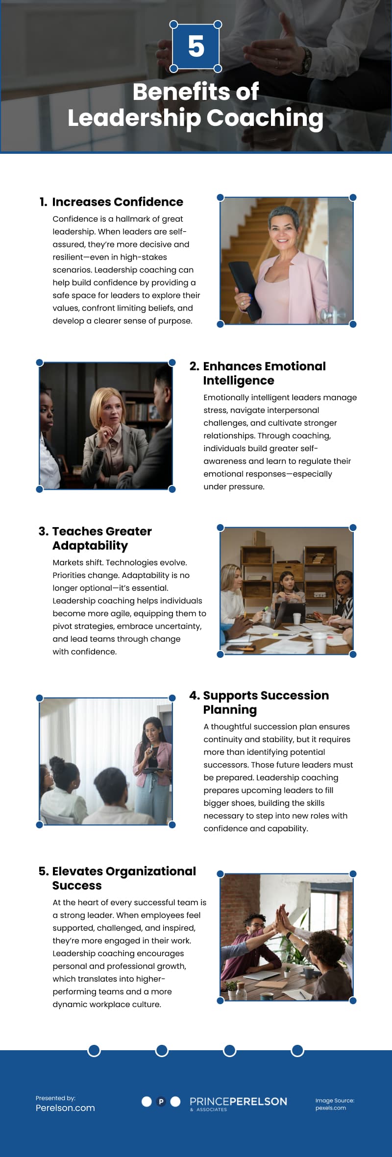 5 Benefits of Leadership Coaching Infographic