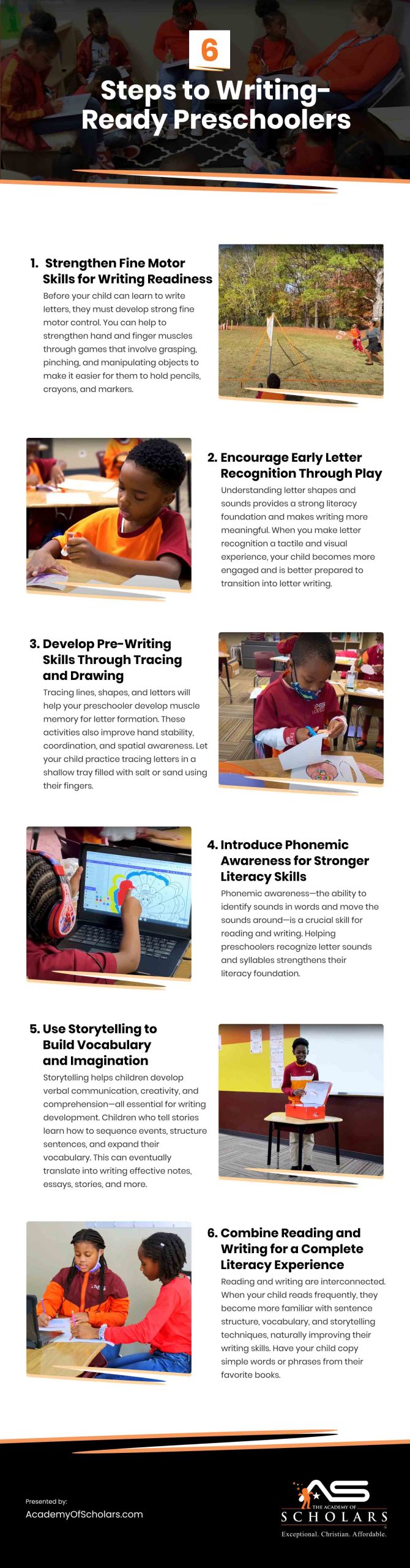 6 Steps to Writing-Ready Preschoolers Infographic