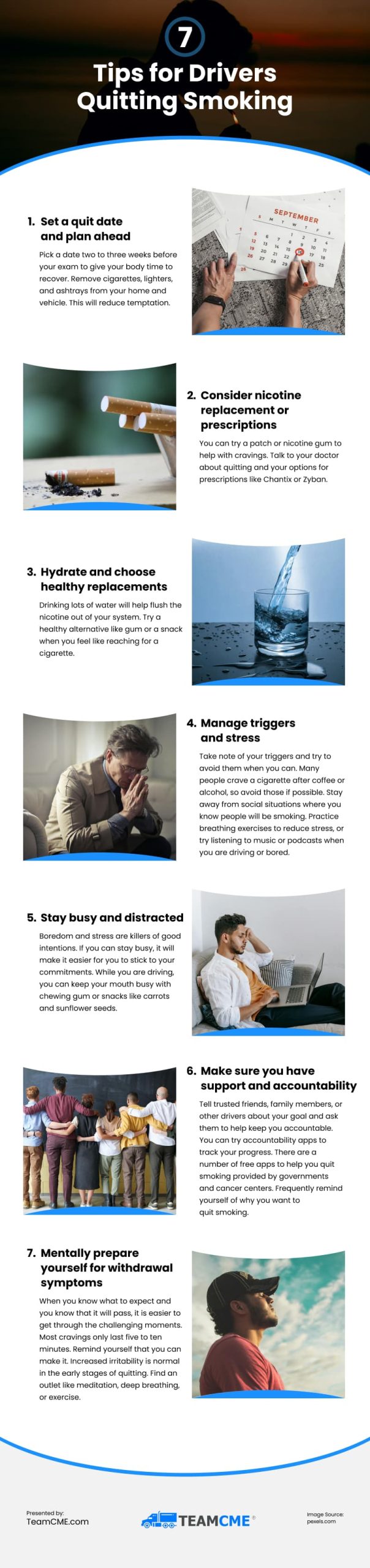 7 Tips for Drivers Quitting Smoking Infographic