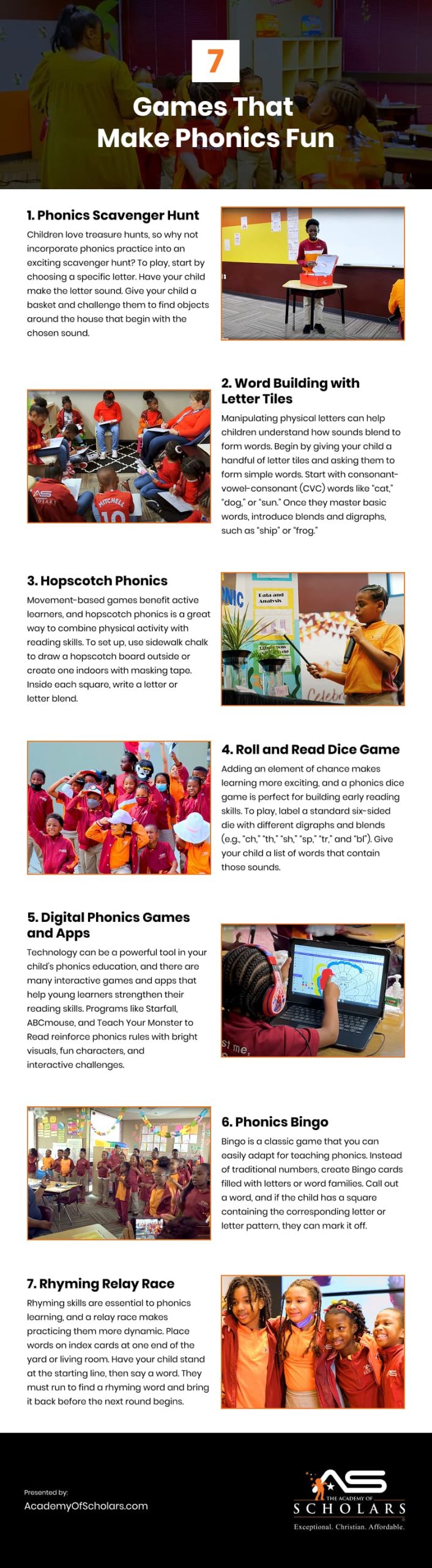 7 Games That Make Phonics Fun Infographic