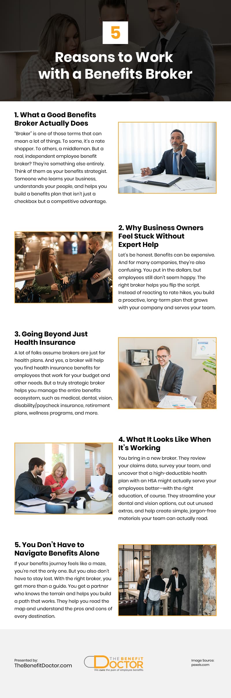 5 Reasons to Work with a Benefits Broker Infographic