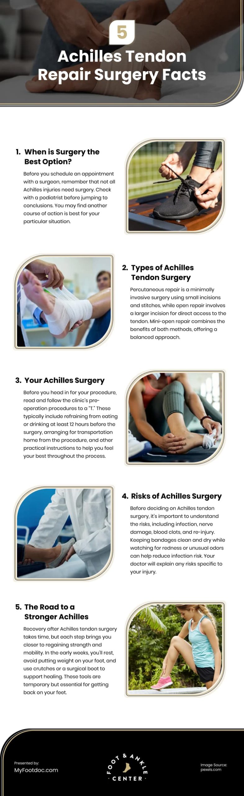 5 Achilles Tendon Repair Surgery Facts Infographic
