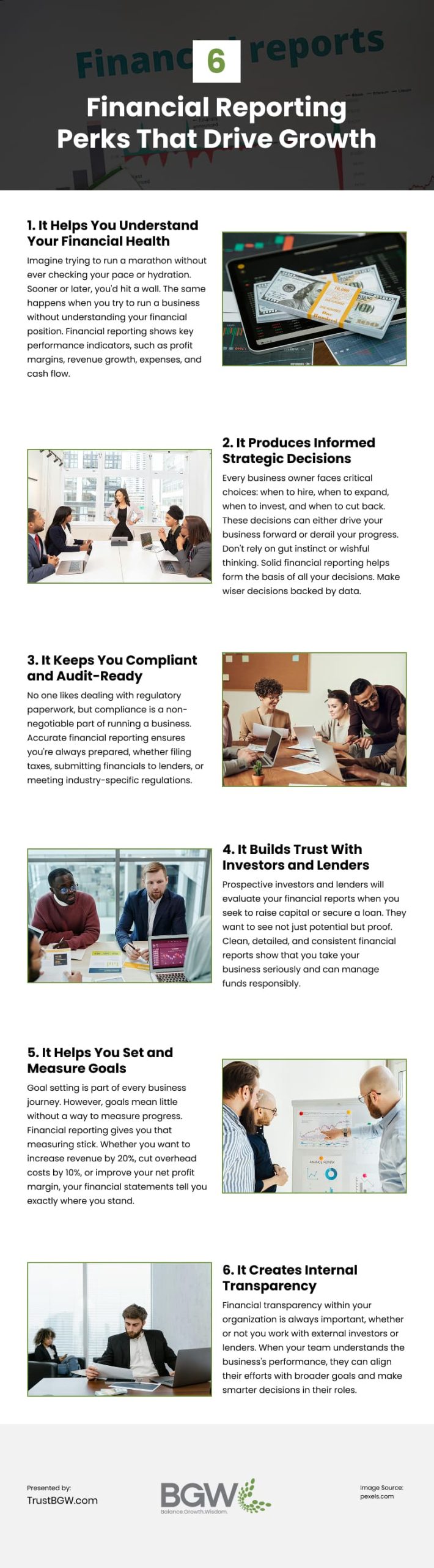 6 Financial Reporting Perks That Drive Growth Infographic