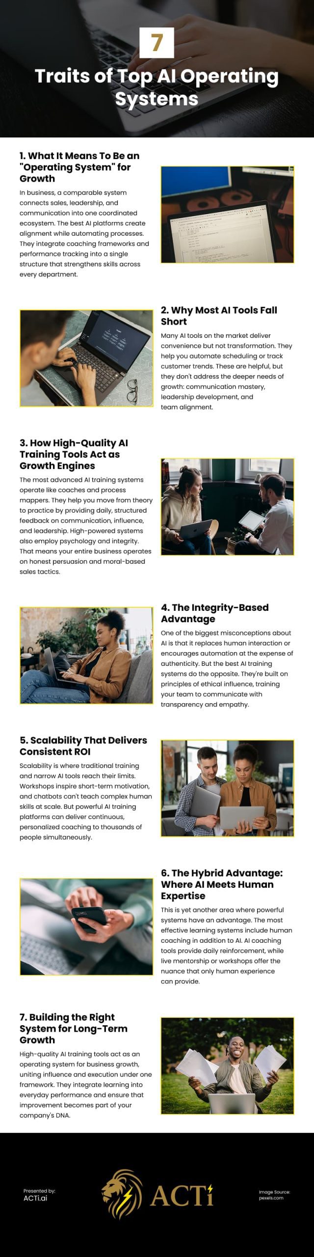 7 Traits of Top AI Operating Systems Infographic