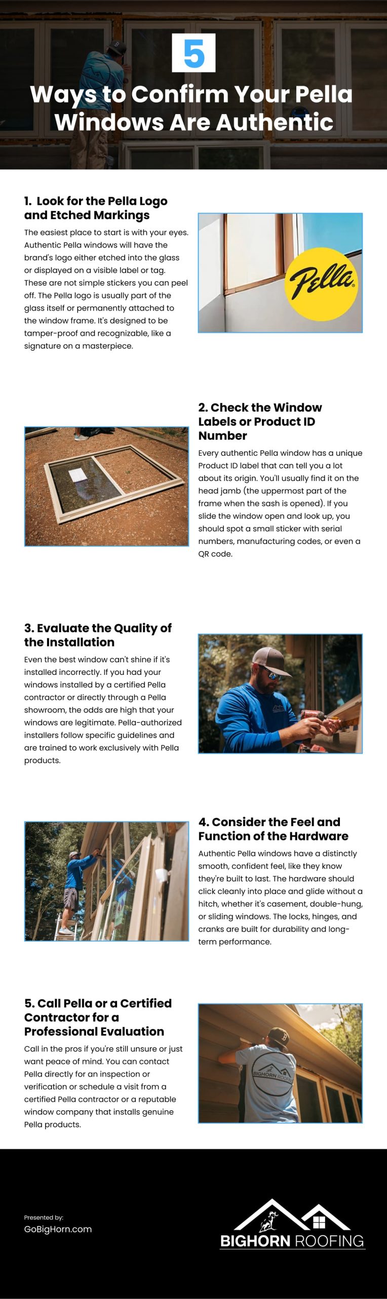 5 Ways to Confirm Your Pella Windows Are Authentic Infographic